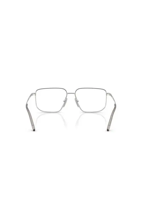 Prada 55mm Rectangle Full Rim Eyeglasses - Silver