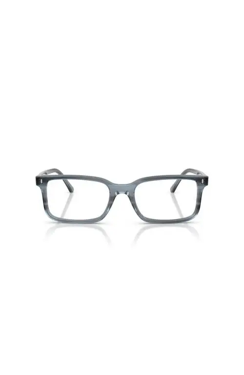 Ray-ban 52mm Square Full Rim Eyeglasses - Blue