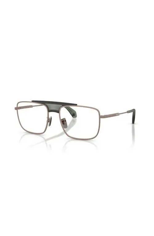 Moncler 56mm Rectangle Optical Glasses - Brown