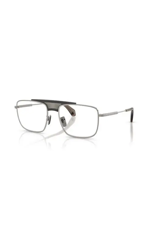 Moncler 56mm Rectangle Optical Glasses - Grey