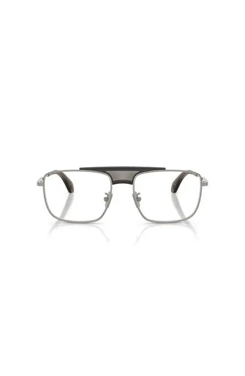 Moncler 56mm Rectangle Optical Glasses - Grey