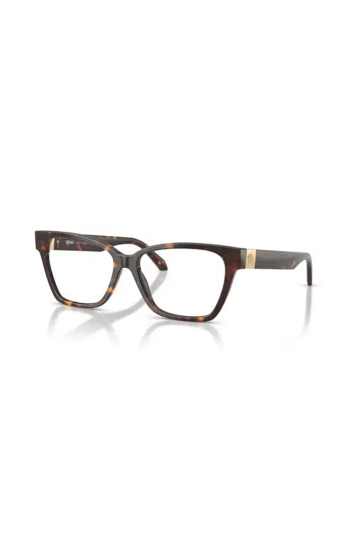 Versace 55mm Cat Eye Optical Glasses - Tortoise