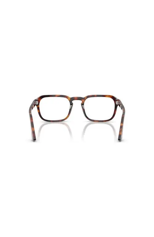 Persol 52mm Square Full Rim Eyeglasses - Tortoise