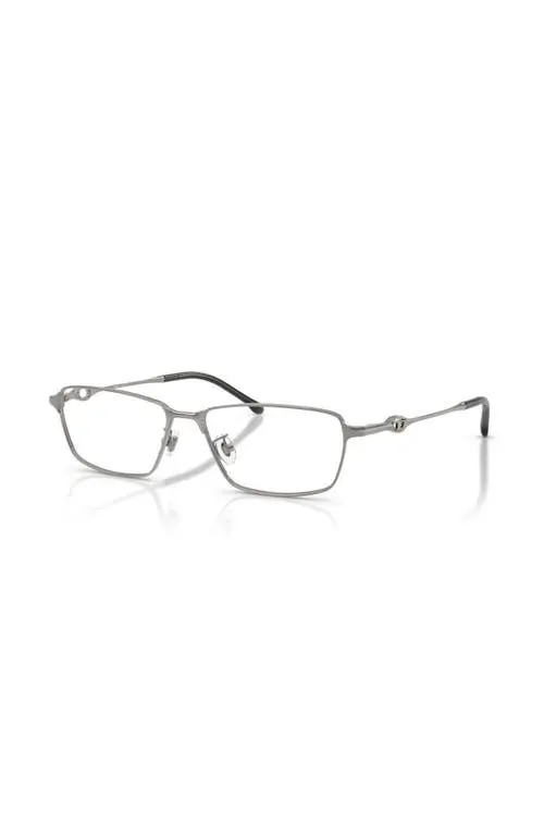 DIESEL® Rectangle Full Rim Metal Eyeglasses - Grey