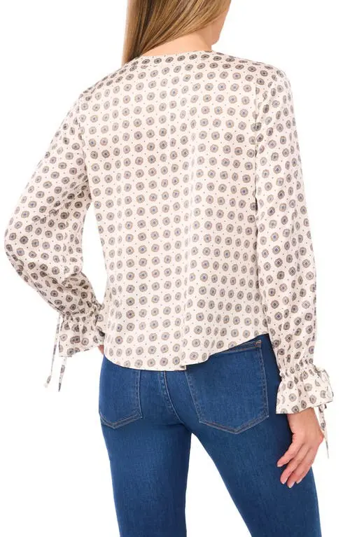 CECE DUPRAZ Medallion Print Button-up Shirt With Tie Cuffs