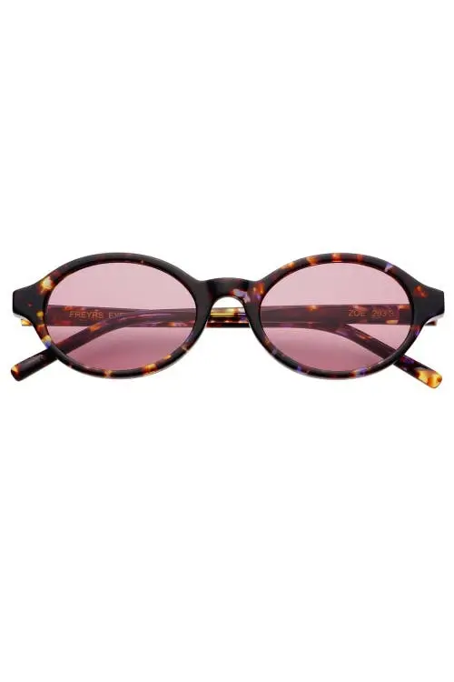 FREYRS EYEWEAR Zoe Oval Sunglasses - Tortoise/lavender