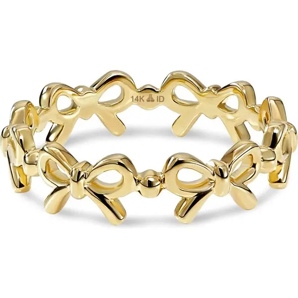 DEVATA Bow Band Ring In 14k - Yellow Gold