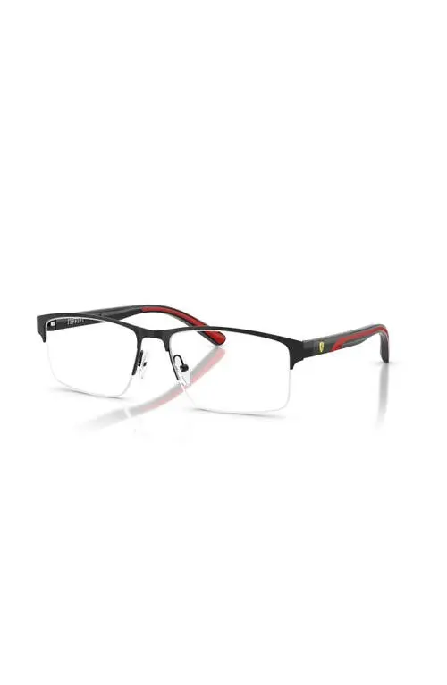 SCUDERIA FERRARI 58mm Rectangle Eyeglasses - Black