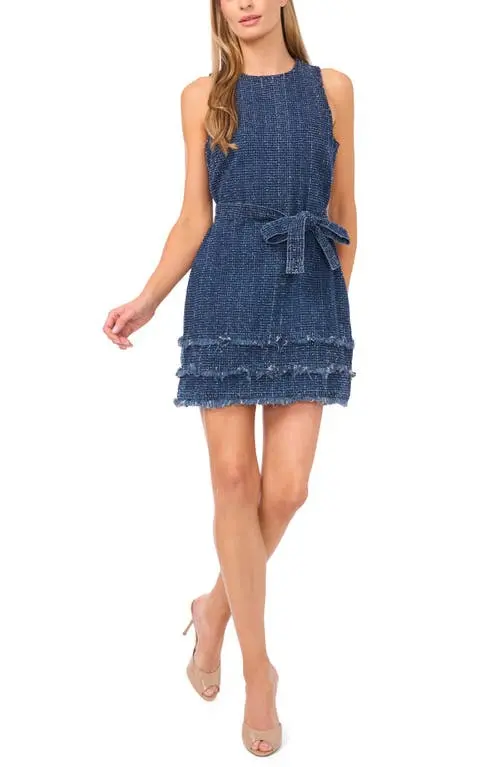 CECE DUPRAZ Boucle Denim Mini Dress