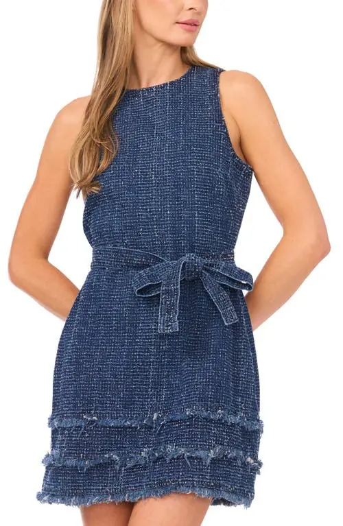 CECE DUPRAZ Boucle Denim Mini Dress