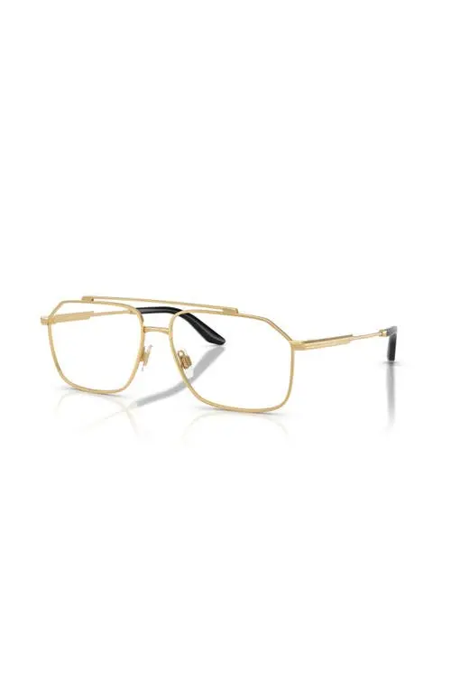 Dolce & Gabbana 56mm Pilot Full Rim Eyeglasses - Gold