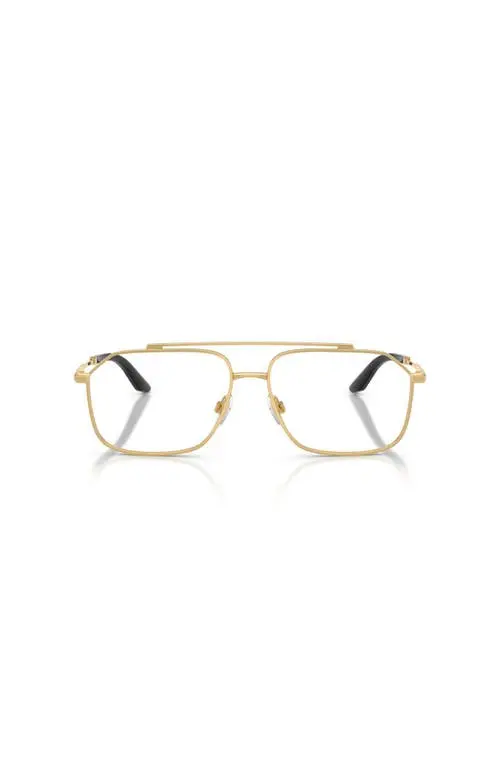 Dolce & Gabbana 56mm Pilot Full Rim Eyeglasses - Gold