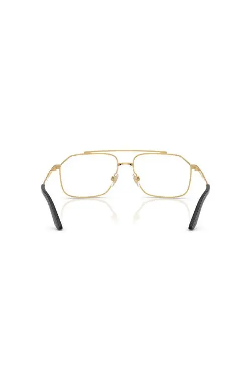 Dolce & Gabbana 56mm Pilot Full Rim Eyeglasses - Gold