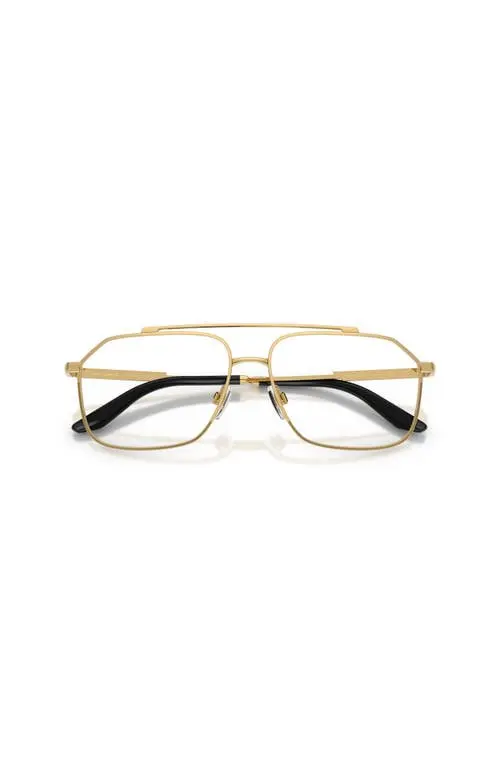 Dolce & Gabbana 56mm Pilot Full Rim Eyeglasses - Gold