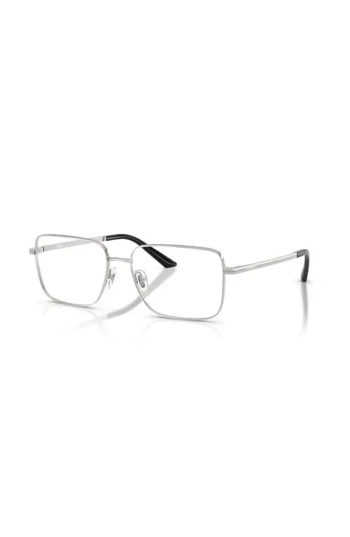 Versace 57mm Rectangle Optical Glasses - Silver