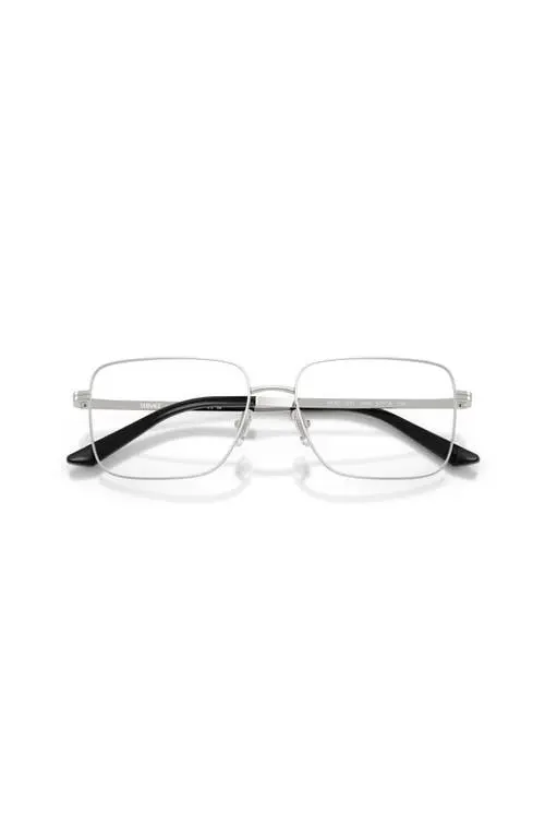 Versace 57mm Rectangle Optical Glasses - Silver