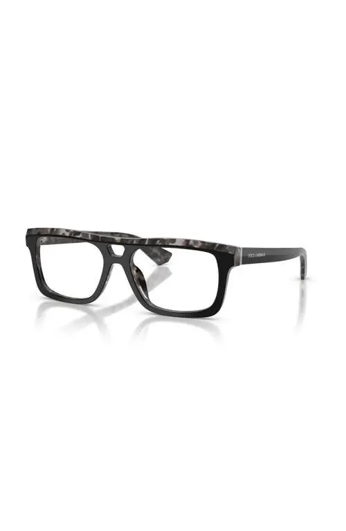 Dolce & Gabbana 54mm Rectangle Full Rim Eyeglasses - Black