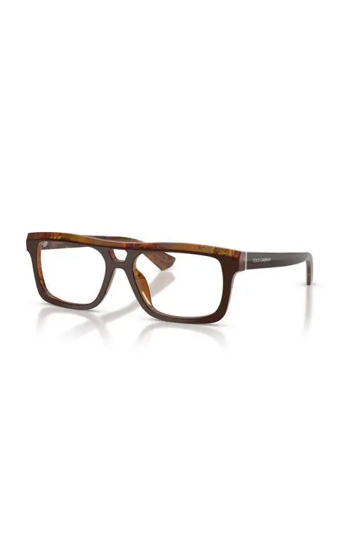 Dolce & Gabbana 54mm Rectangle Full Rim Eyeglasses - Brown