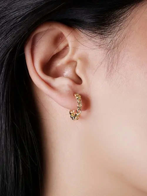 DEVATA Infinity Hoop Earrings In 14k Gold