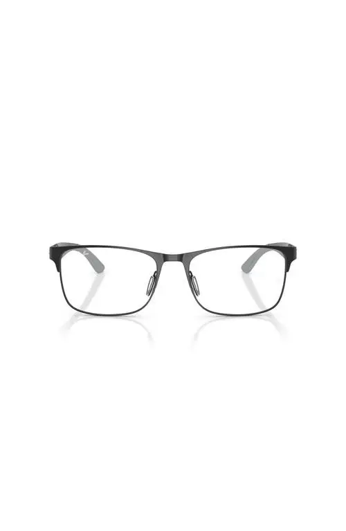 Ray-ban 57mm Rectangle Eyeglasses - Black