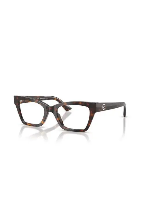 Giorgio Armani 51mm Cat Eye Optical Glasses - Tortoise