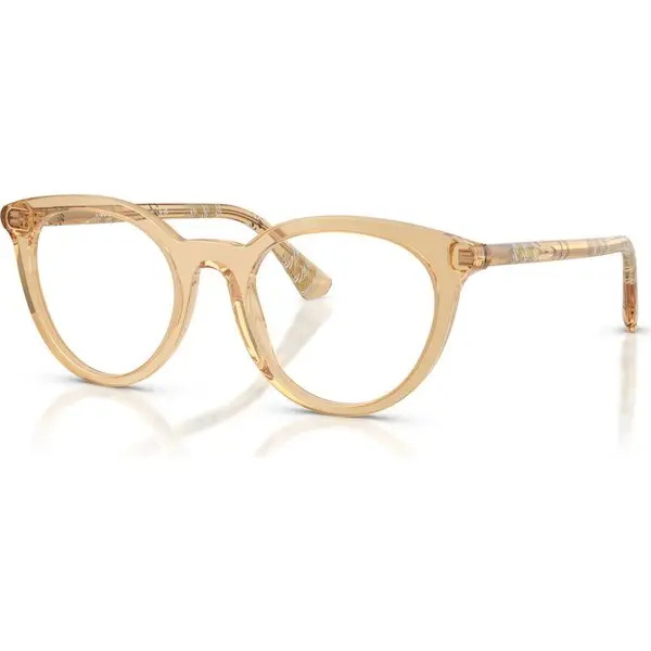 Burberry 48mm Round Full Rim Optical Glasses - Beige