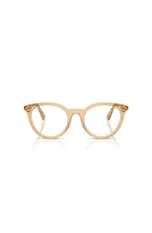 Burberry 48mm Round Full Rim Optical Glasses - Beige