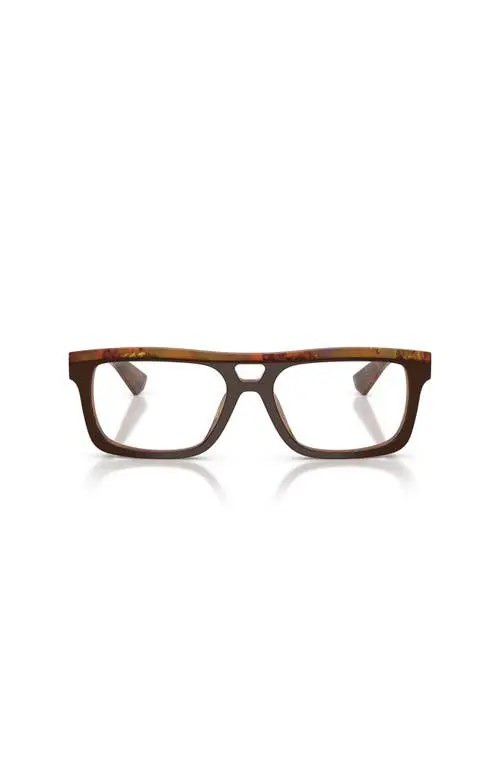 Dolce & Gabbana 56mm Rectangle Optical Glasses - Brown