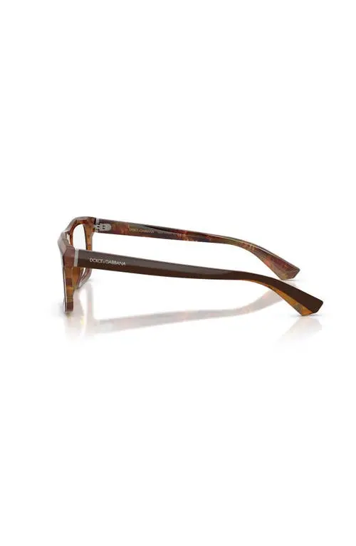 Dolce & Gabbana 56mm Rectangle Optical Glasses - Brown
