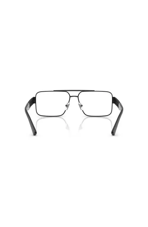 Versace 56mm Rectangle Optical Glasses - Black