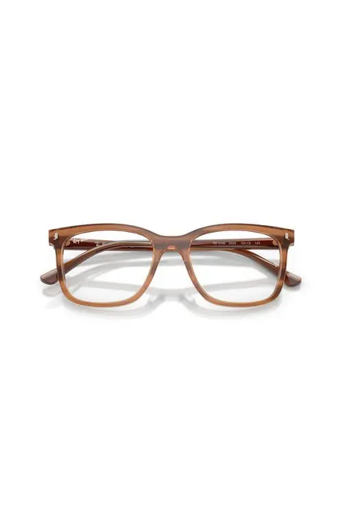 Ray-ban 51mm Square Optical Glasses - Tortoise