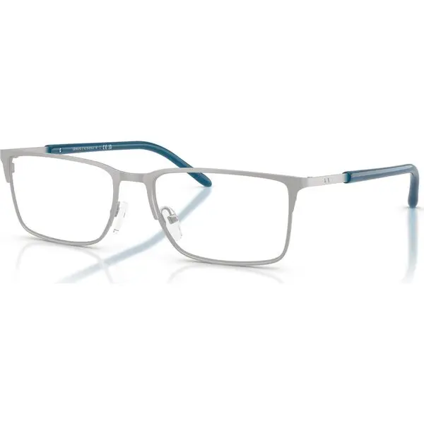 Armani Exchange 56mm Rectangle Optical Glasses - Silver