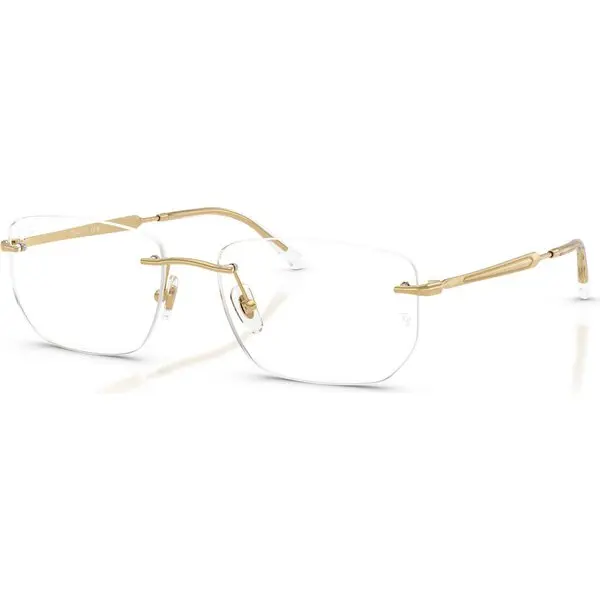 Ray-ban 54mm Irregular Rimless Eyeglasses - Gold