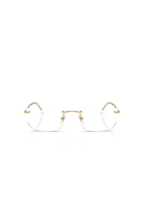 Ray-ban 54mm Irregular Rimless Eyeglasses - Gold