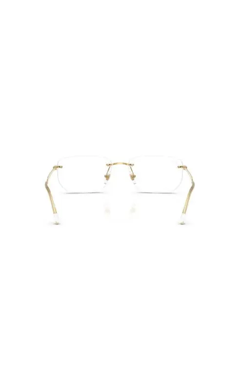 Ray-ban 54mm Irregular Rimless Eyeglasses - Gold