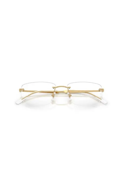 Ray-ban 54mm Irregular Rimless Eyeglasses - Gold