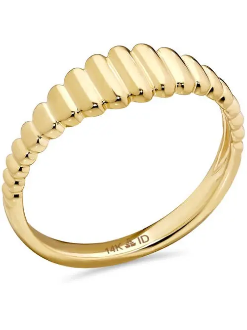 DEVATA Ribbed 14k Gold Ring