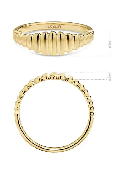 DEVATA Ribbed 14k Gold Ring