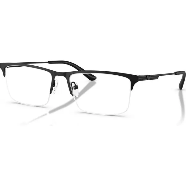 Emporio Armani 55mm Rectangle Eyeglasses - Black