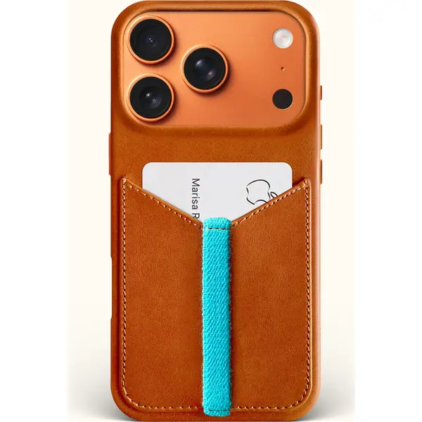 BLUEBONNET Leather Iphone 17 Pro Leather Wallet Case - Saddle Tan