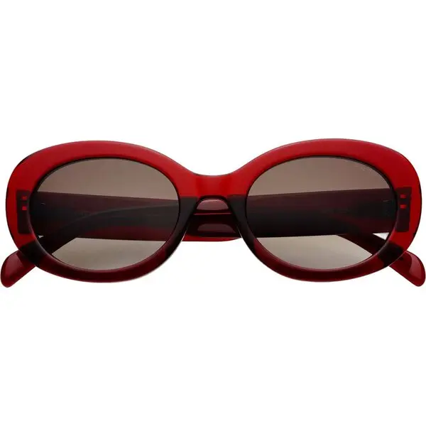 FREYRS EYEWEAR Aria Oval Sunglasses - Dark Cherry