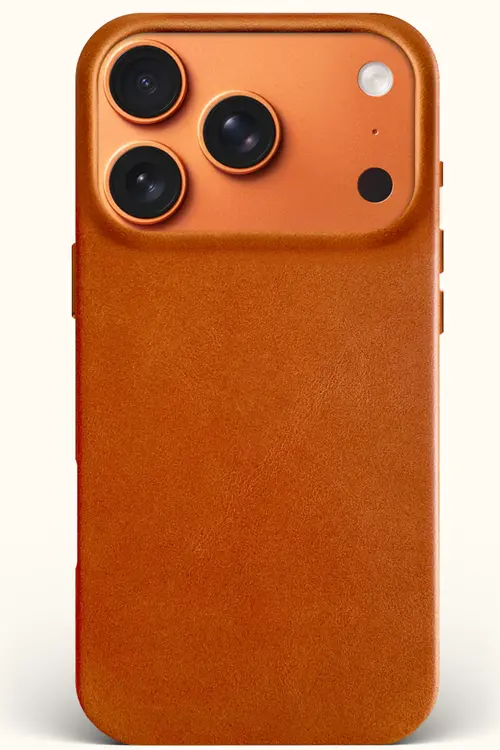 BLUEBONNET The Minimalist Iphone 17 Pro Max Leather Magsafe Case - Saddle Tan