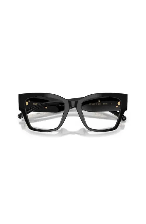 Dolce & Gabbana Butterfly Acetate Eyeglasses With Embellishments - Black