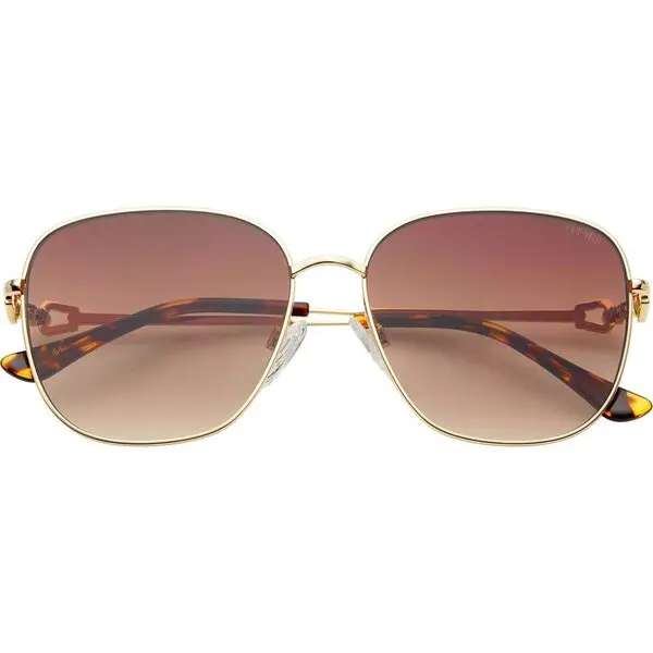 FREYRS EYEWEAR Lea Square Sunglasses - Gold/brown
