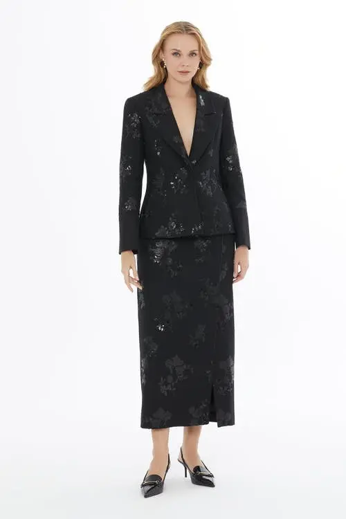 GIZIA Notch Lapel Buttoned Tailored Jacket
