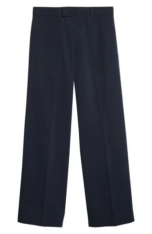 TOM FORD Compact Cotton Drill Wide Leg Pants - Navy