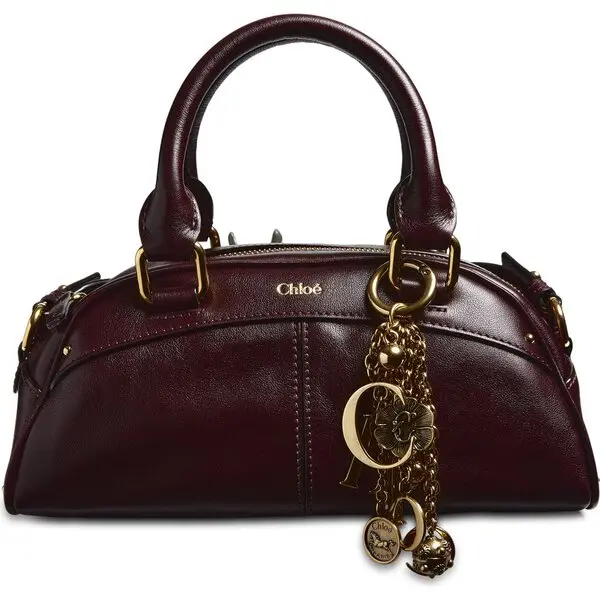 Chloé Bowling Leather Handheld Bag - Perfect Plum
