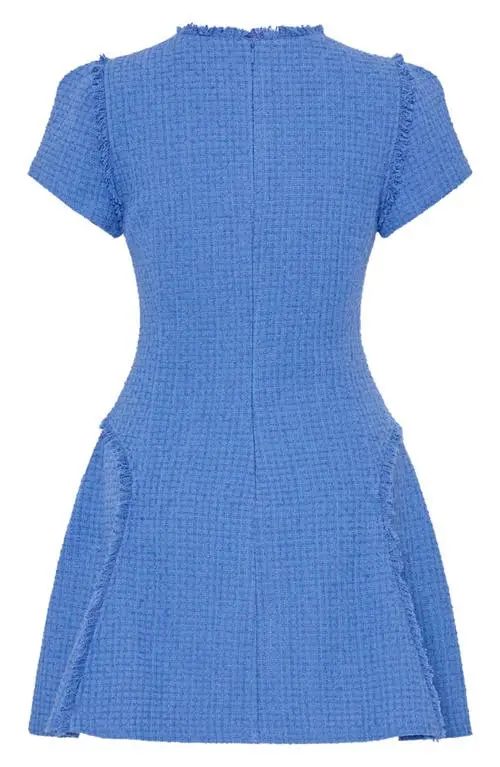 MILLY Samara Bouclé Fit & Flare Mini Dress - Blue