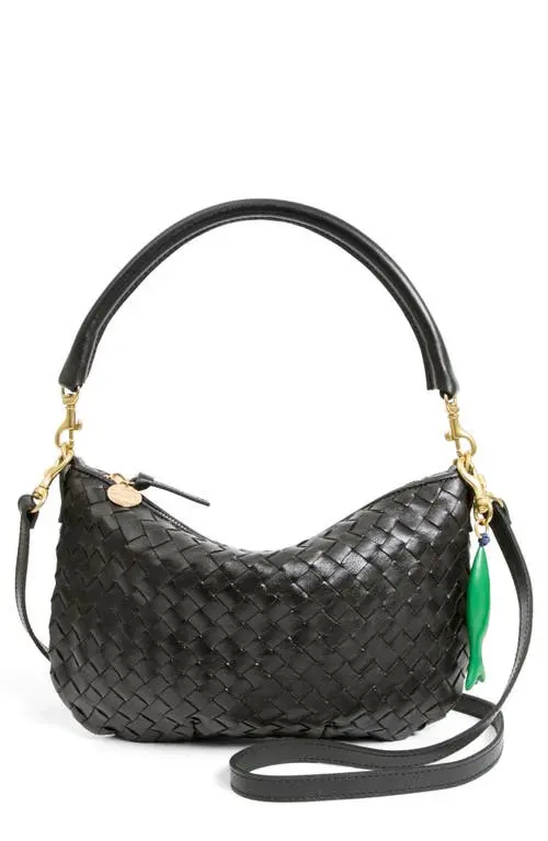 Clare V. Medium Petit Moyen Woven Leather Messenger Bag