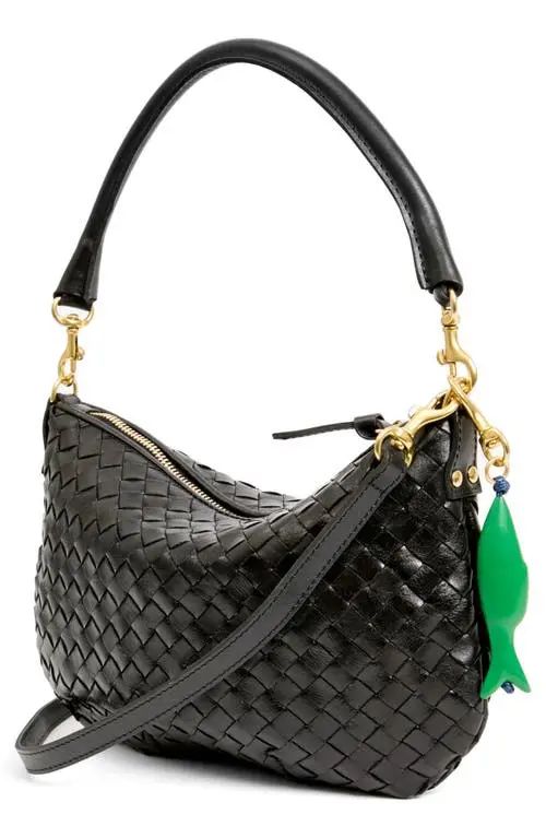 Clare V. Medium Petit Moyen Woven Leather Messenger Bag